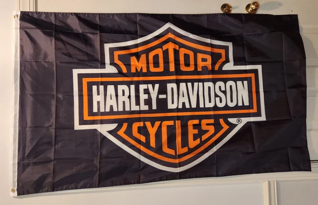 HARLEY DAVIDSON CLASSIC Chopper Logo Banner 3x5 ft Mancave Garage Flag ...