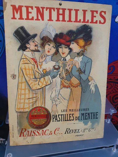 PUBLICITÉ CARTONNÉE ANCIENNE pour les meilleures Pastilles de Menthe ...