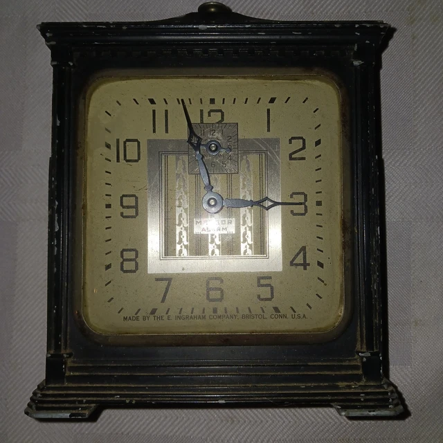 VINTAGE INGRAHAM WIND Up Clock Meteor Alarm £22.50 - PicClick UK