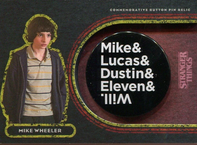 STRANGER THINGS UPSIDE Down Red [50] Pin Relic Card Mike Wheeler - The ...