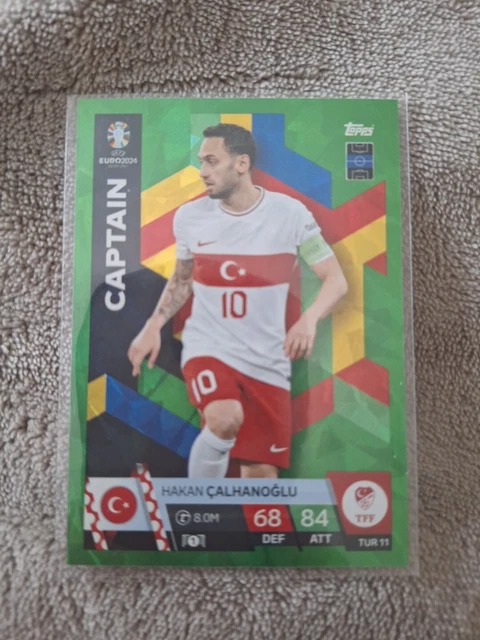 TOPPS MATCH ATTAX UEFA Euro 2024 carta calcio n. TUR11 Hakan Calhanoglu ...