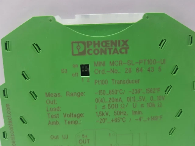PHOENIX CONTACT MINI Mcr-Sl-Pt100-Ui Pt100 Transducer Temperature ...