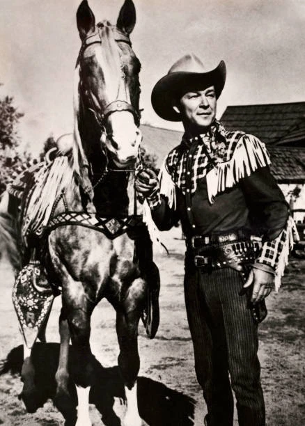 MOVIES ROY ROGERS American singing cowboy and Trigger circa 1950 OLD ...
