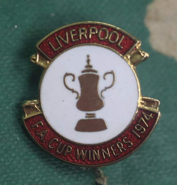 RARE ENGLAND LIVERPOOL FC Football Club Enamel Pin Badge FA CUP 1974 £9 ...
