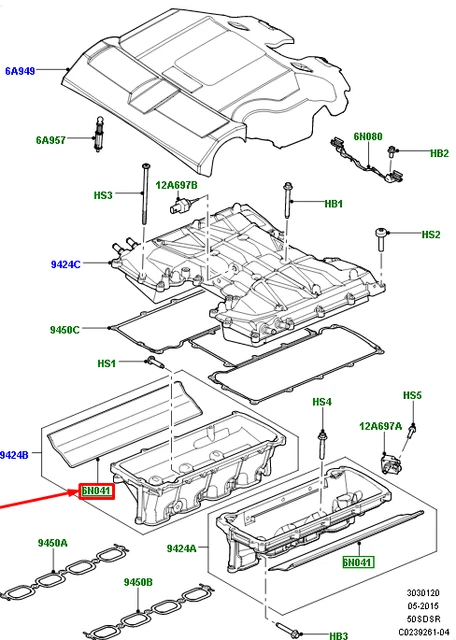 LR RANGE ROVER SPORT L494 Isolatore collettore aspirazione motore ...