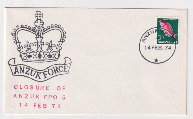 1974 ANZUK FORCE - Singapore - Closure of FPO 5 Cover - Packet Cancel ...