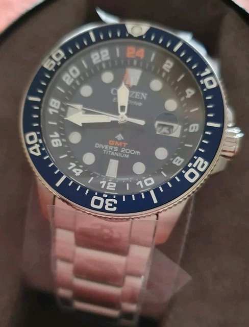 MENS CITIZEN SUPER Titanium Promaster Diver GMT Watch. BJ7111-51M ...