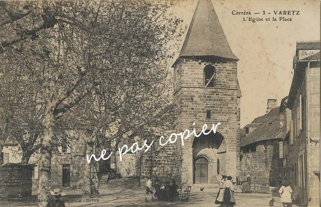 CPA CORRÈZE VARETZ. L'église et la place . EUR 5,00 - PicClick FR