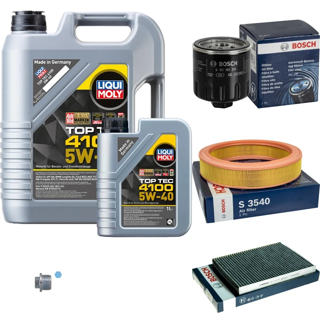 BOSCH INSPECTION SET 6L Liqui Moly Top Tec 4100 5W-40 pour VW Seat Polo 60 EUR 119,64 - PicClick FR