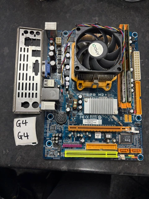BIOSTAR MATX MOTHERBOARD MCP6PB M2+ VER:6.3 & CPU (AMD Athlon II x2 ...