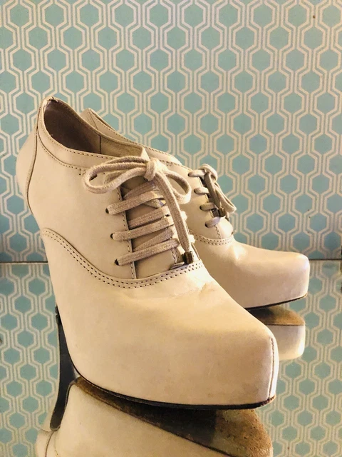 PALE GREY, VINTAGE Style, LaceUp, Platform Stiletto Heels, UK7, EU40 by ...
