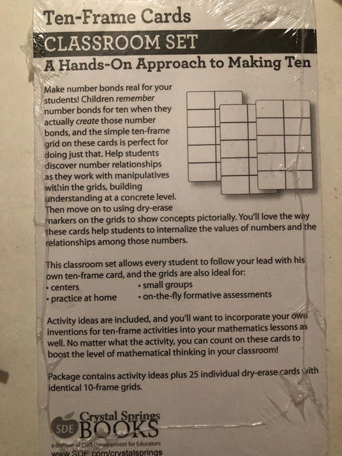 MATH MANIPULATIVES ELEMENTARY Ten Frame Class Set with 200 Two-color ...