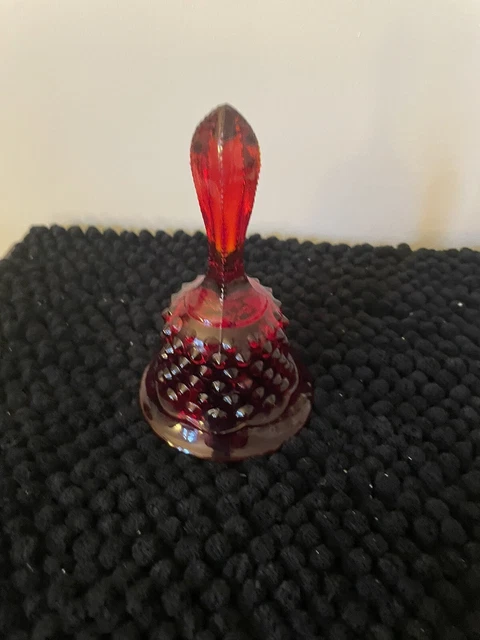 VINTAGE FENTON RUBY Red Hobnail Glass Bell 6" w/Clapper $8.00 - PicClick