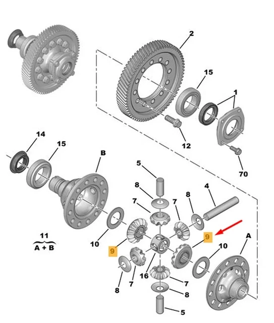 CITRO N JUMPY MK3 Gearbox Differential Planet Gear Pinion 9804497280 ...