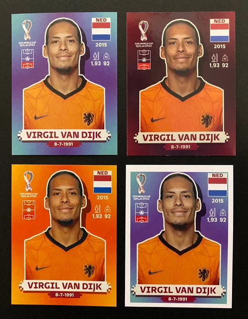PANINI QATAR 2022 - NED 9 Virgil van Dijk - all 4 versions - World Cup £8.73 - PicClick UK