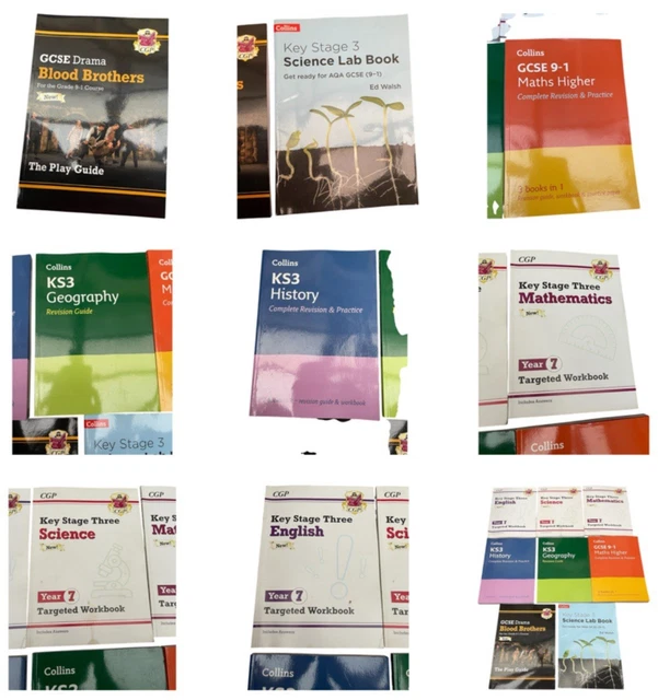 KS3 & GCSE Revision Books – CGP Year 7 Maths English Science History ...