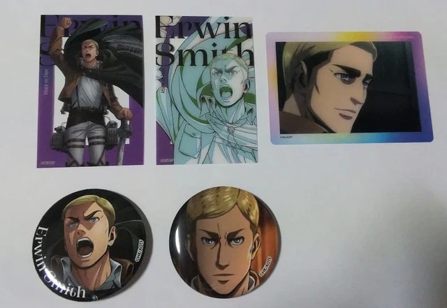 DISTINTIVO ATTACK ON Titan Erwin Smith e carta trasparente CON usato ...