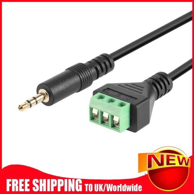 3.5MM 3 POLE Useful Balun Terminal Jack Connector Adapter Cable Gold ...