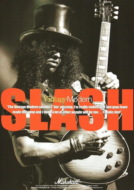 GUNS 'N' ROSES - Slash - Marshall - Annonce magazine grandeur nature ...