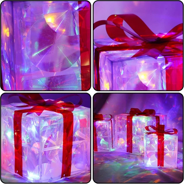 CHRISTMAS LIGHT GIFT Box LED Light Christmas Box Decorations Christmas ...