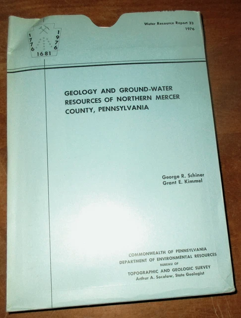 GÉOLOGIE PENNSYLVANIE NORTHERN Mercer County Substratum Rocheux Et Ressources En Eau Souterraine ...