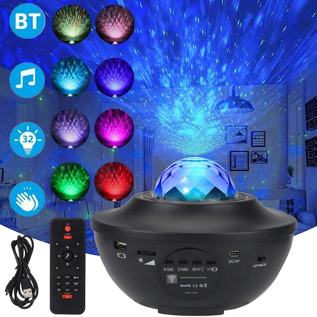 UK LED GALAXY Projector Light Starry Sky Star Bluetooth Music Night ...