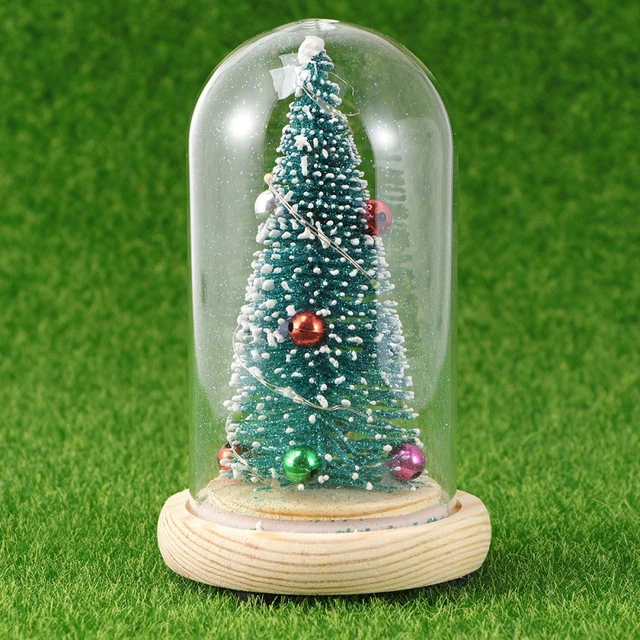 WOOD BASE MINI Christmas Tree Table Lamp Feative Microlandschaft Night ...