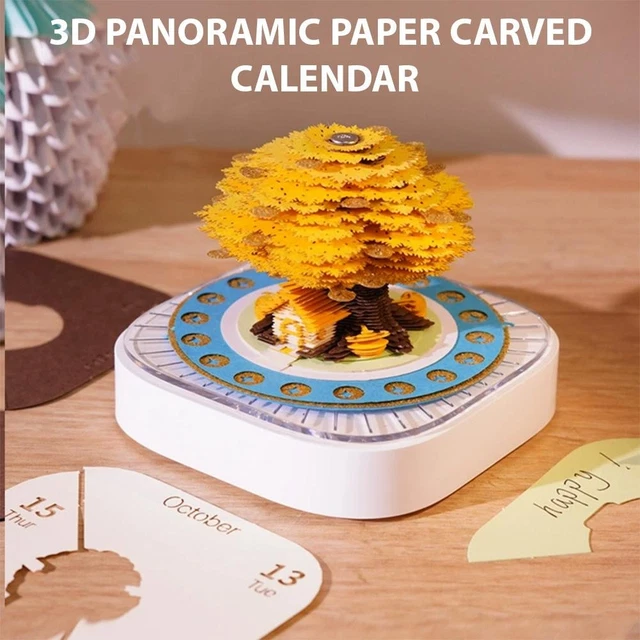 PANORAMIC PAPERCUT CALENDAR Tear Away Paper Sticky Notepad Note ...