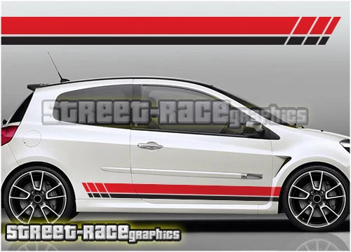 RENAULT SIDE RACING stripes 017 decal vinyl graphics stickers Clio ...