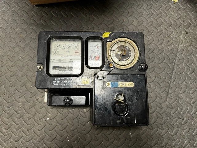 VINTAGE 1970’S COIN Operated Electric Meter - Metal £40.00 - PicClick UK