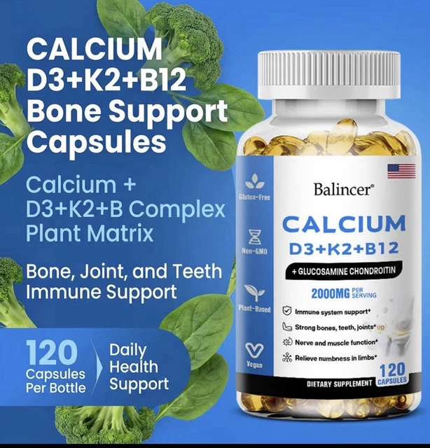 BALINCER CALCIUM D3+K2 Health Supplement, Supports Bone and Joint ...
