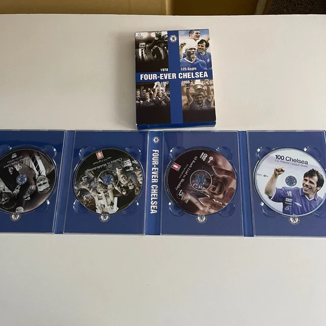 FOUR EVER CHELSEA 4 DVDs box set 1970, 125 goals 1997, 2000 £9.66 ...