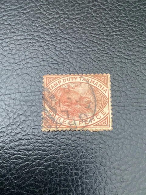 AUSTRALIA (TAS) 1880 Revenue 3d chestnut (Platypus) Used 1 $2.00 ...