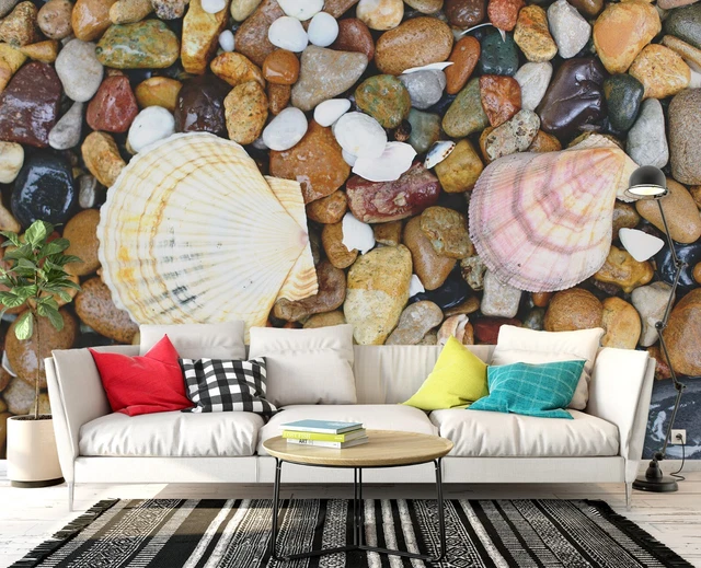 3D SHELL STONE E1417 Wallpaper Mural Paper Wall Print Indoor Murals CA ...