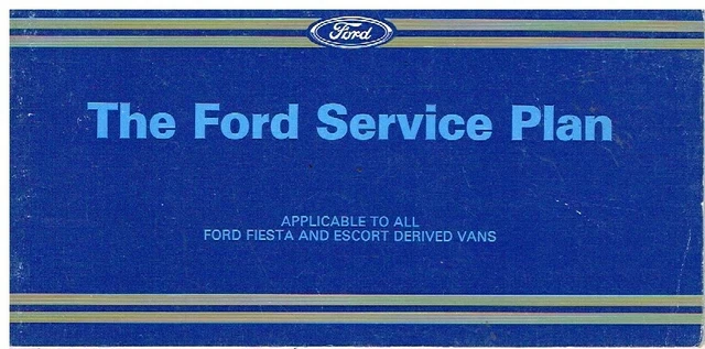 FORD ESCORT MK3 Van & Fiesta Mk2 Van Original 1984 Service Record ... FORD ESCORT MK3 Van & Fiesta Mk2 Van Original 1984 Service Record ...