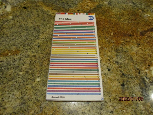 NEW YORK CITY MTA Map Subway Bus Train Rail AUGUST 2013 VERY GOOD ...