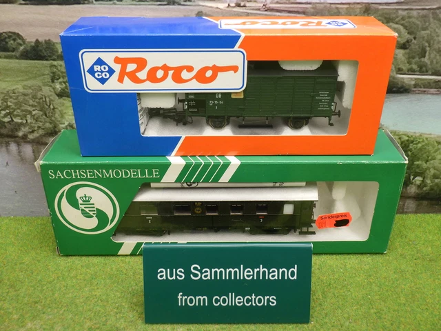 ROCO SACHSENMODELLE H0 Werkstattwagen + Personenwagen (GC) M2413 EUR 19 ...