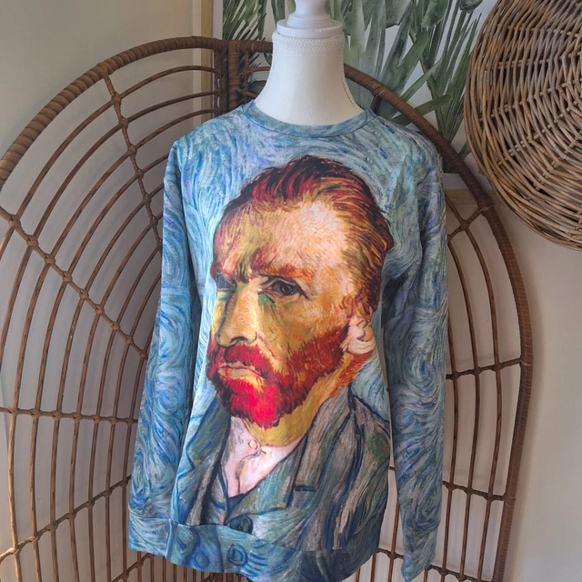 MR 1991 INC & MISS GO Vincent Van Gogh Art Face Print Long Sleeve Crew ...