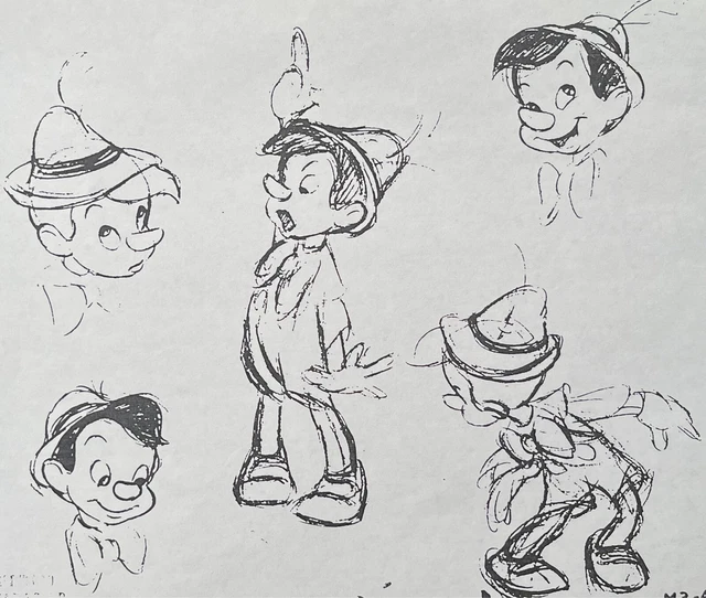 PINOCCHIO WALT DISNEY Animation Studio MODEL SHEET Research PHOTOCOPY ...