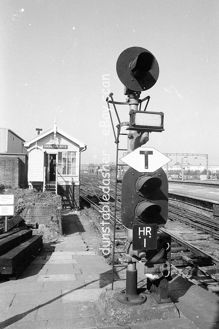 RAILWAY NEGATIVE: HARROW No.2 SIGNAL BOX + SIGNAL HR1 1983 £4.95 ...