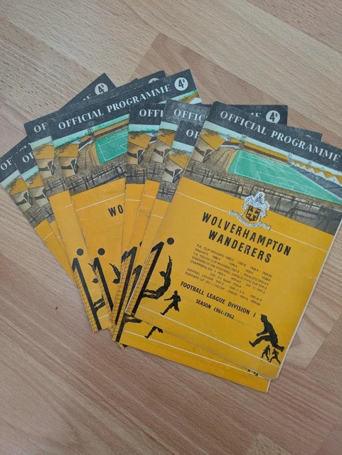 8 WOLVES HOME Programmes SEASON 1961-62 £3.30 - PicClick UK