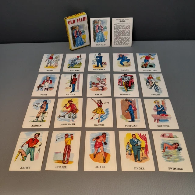 VINTAGE OLD MAID Playing Cards Complete Hong Kong 1970s Retro ...