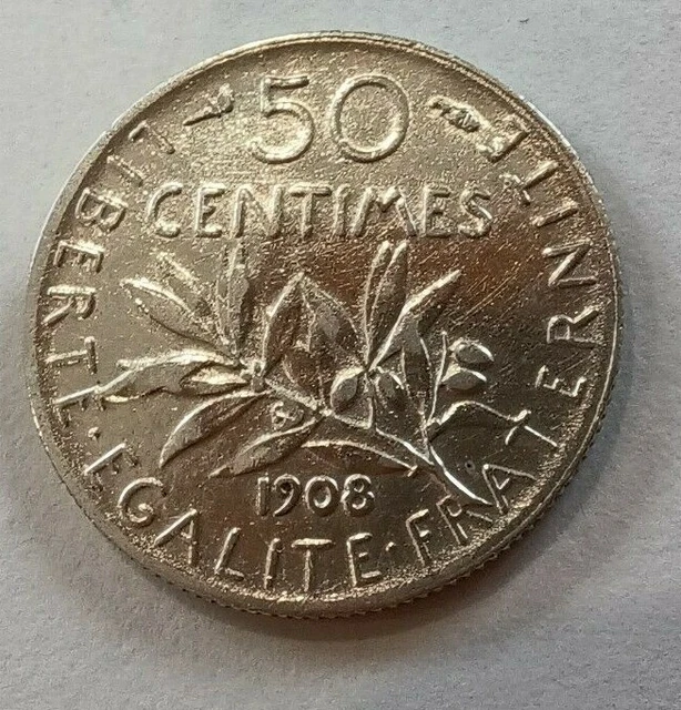 RARE Très Belle Pièce de 50 Centimes 1908 SUP En Argent Semeuse @@@ EUR 15,00 - PicClick FR