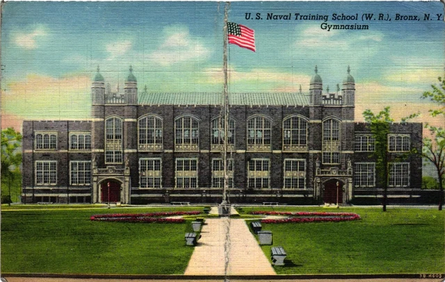 VINTAGE POSTCARD- US Naval Training School Gymnasium, Bronx, NY Early ...