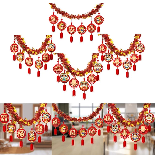 ROOM CEILING GARLAND 2025 Year of The Snake Garland Decorative Chinese ...