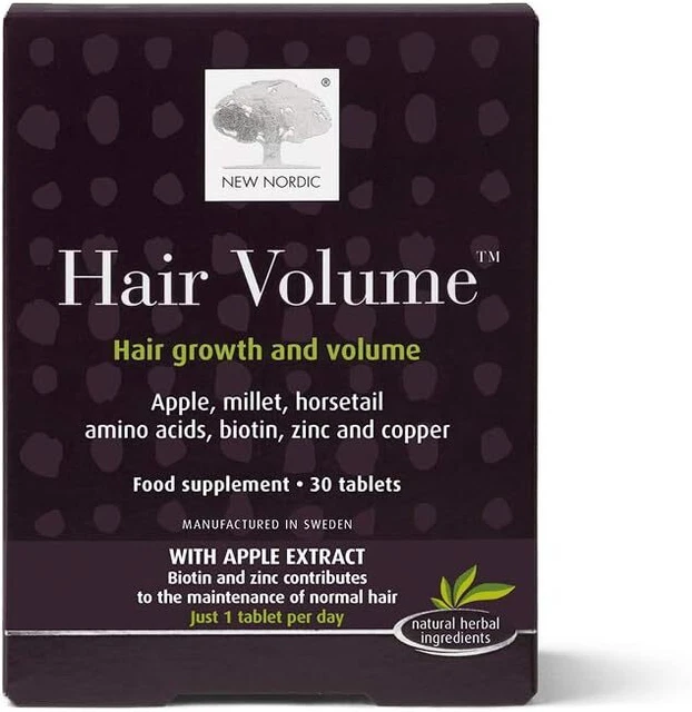 NEW NORDIC HAIR Volume Tablets 30 Pack - Volumising Hair Growth and ...