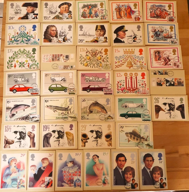JOB LOT OF First Day Covers Postcards & Stamps Franked 1980s British £ ...