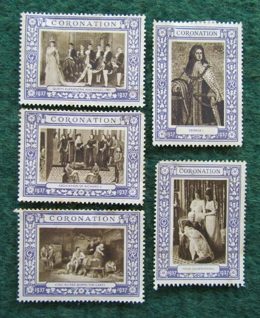 GREAT BRITAIN 1937 Coronation Cinderella Commemorative Stamp Collective ...