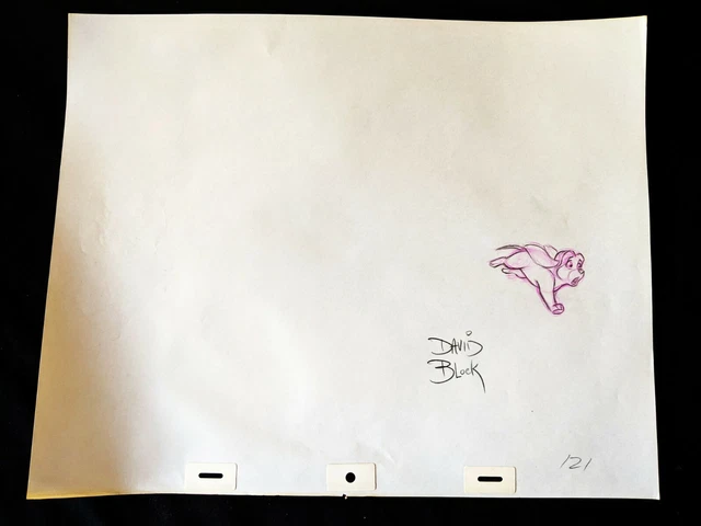 THE FOX AND THE HOUND Production DAVID BLOCK Signed COPPER Animation ...