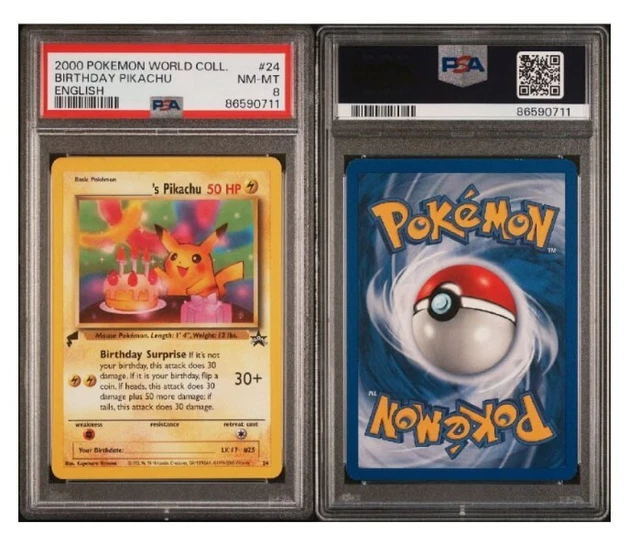 POKÉMON ENGLISH 2000 World Collection 024 Birthday Pikachu PSA 8 TCG! EUR 1,15 - PicClick IT